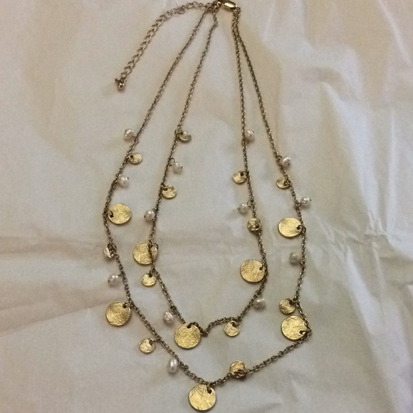 Jewelry | Nwt Double Chain Design Costume Necklace | Poshmark